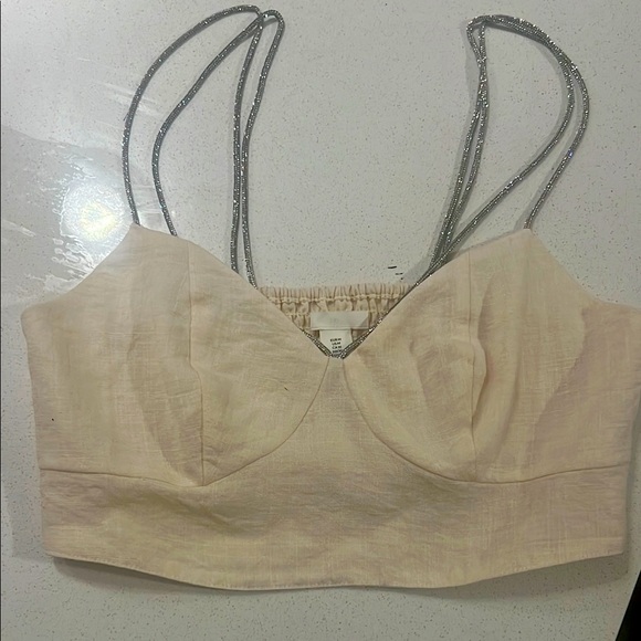 H&M | Intimates & Sleepwear | Hm Cream And Silver Bra With Structured ...